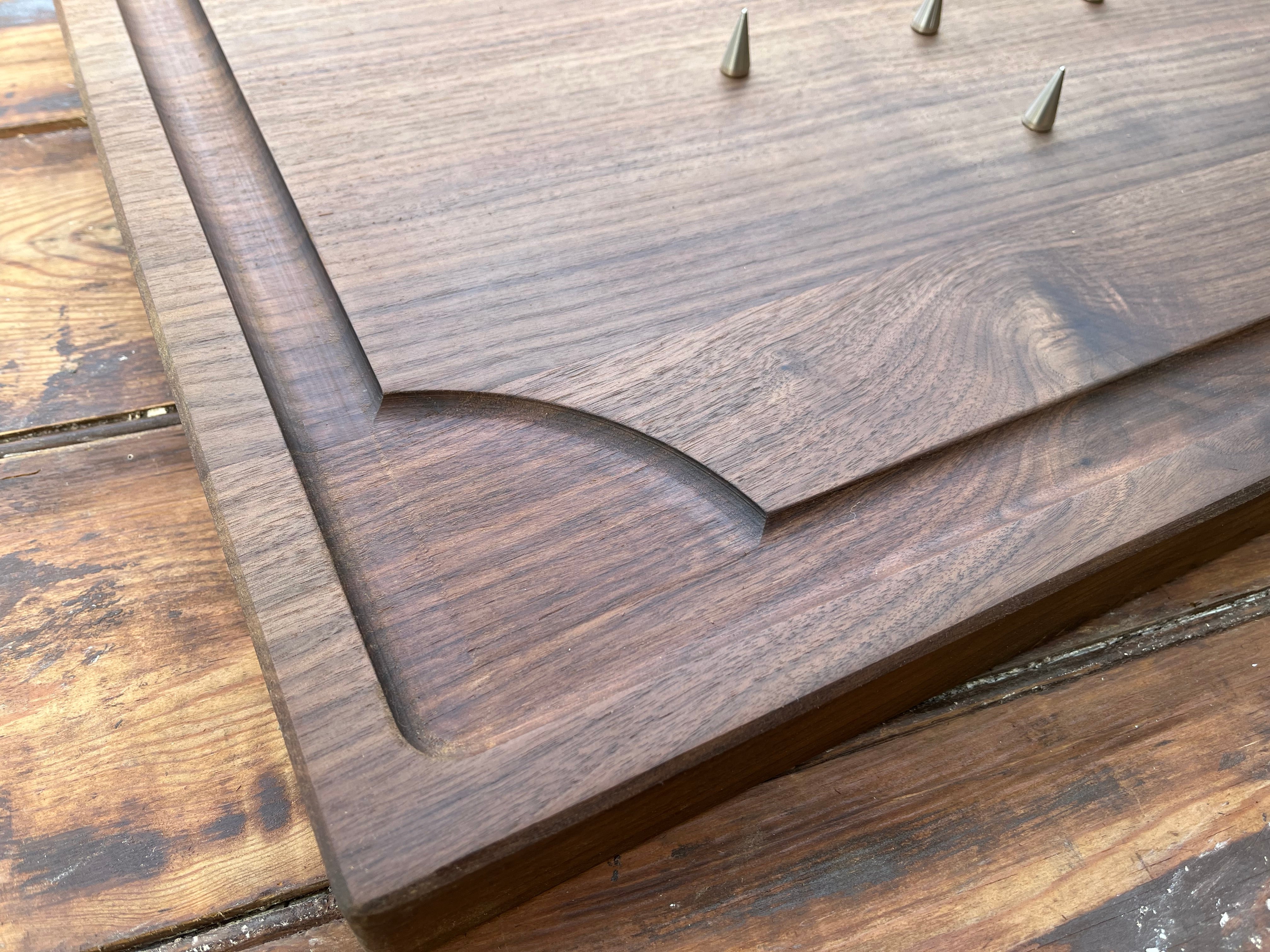 Walnut Carving Board with 5 Spikes – The Chopping Block Shop